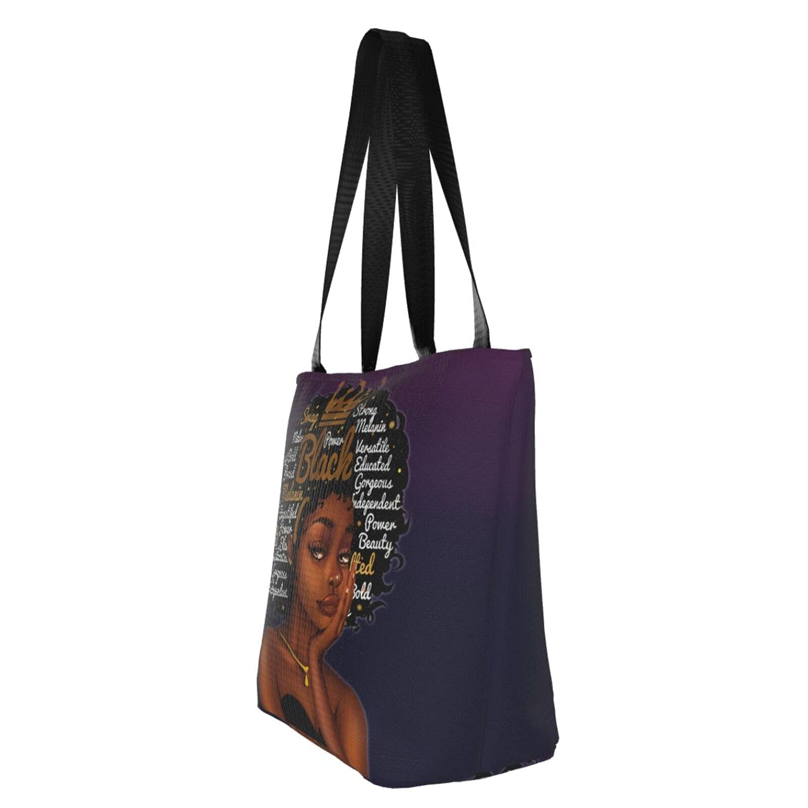 EZYES African American Women Tote Bag Shoulder Bag Durable Handbag For Girl Daily Use Gift Bag