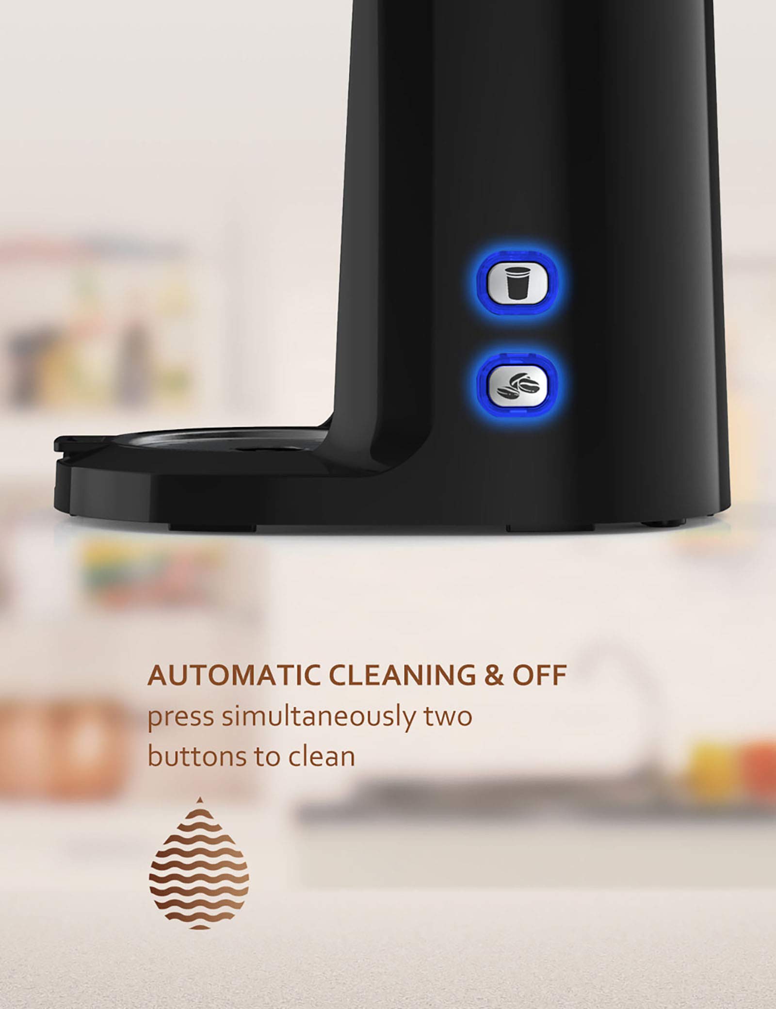 Dnsly Single Serve Coffee Maker attached Travel Mug, 2 in 1 Capsule Pod & Ground Coffee, With BPA Free, Strength Controlled from 6oz to 14oz and Self Cleaning Function