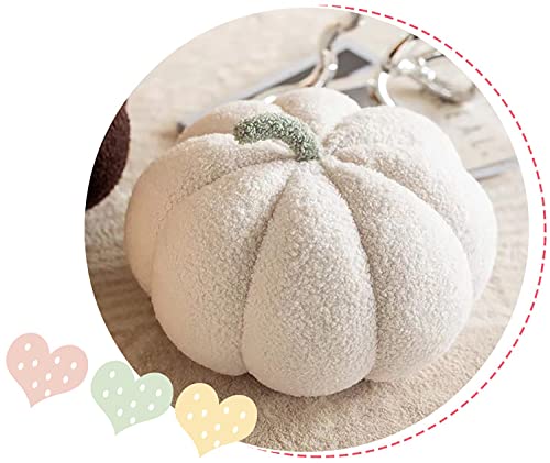 Sdetrcq Halloween Pumpkin Pillow Decor, Pumpkin Plush Pillow Fleece Stuffed Pumpkins Decoration Halloween Pumpkins Throw Pillow for Couch, Soft Halloween Pumpkin Decor Gifts (White, 8'')