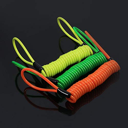 Disc Lock Cable, Yctze Motorcycle Bike Alarm Disc Lock Antitheft Security Spring Reminder Coil Cable Yellow Replacement for Motorbikes Motorcycles Scooters Bicycles(Orange)