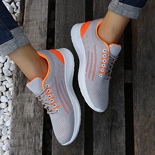 FASDNENDYS Walking Shoes for Women Arch Support Slip On Breathable Comfortable Fun Slippers Women Grey