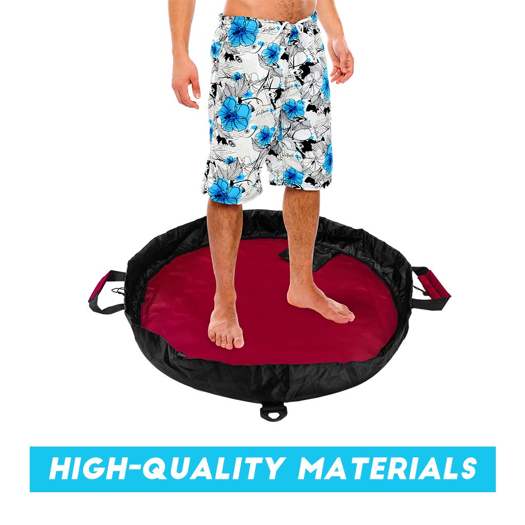 Durable Wetsuit Changing Mat/Waterproof Dry-Bag with Handles Straps - Red, 85cm