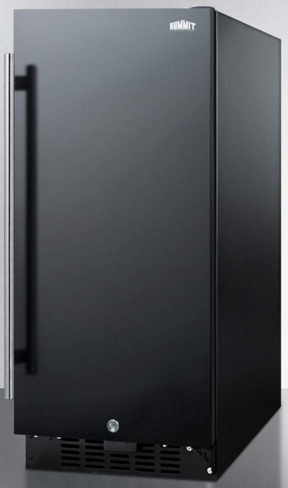 Summit Appliance ALR15B ADA Compliant 15" Wide All-refrigerator for Built-in or Freestanding Use with Digital Controls, LED Light, Right Door Swing, Lock and Black Exterior Finish