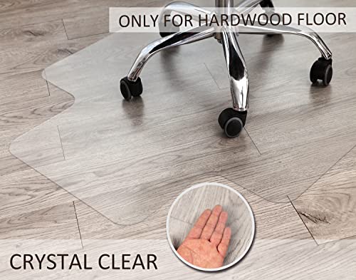 HOMEK Office Chair Mat for Hardwood Floor, 48β x 30β Clear Desk Chair Mat for Hard Floor, Easy Glide for Chairs