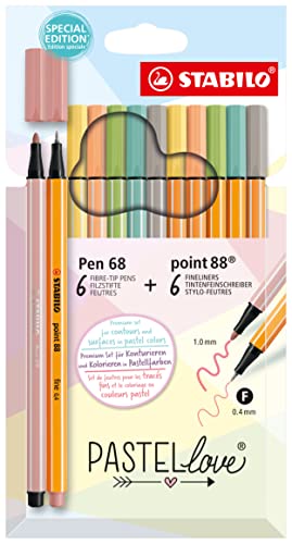 Stabilo Point 88 Pen & Pen 68 Marker Wallet Sets, Multicolor