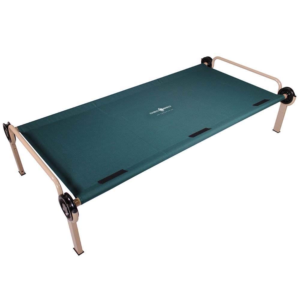 Disc-O-Bed Trundle Cot - Portable Sleep Solution for Tents and Cabins, Green, XL/2XL