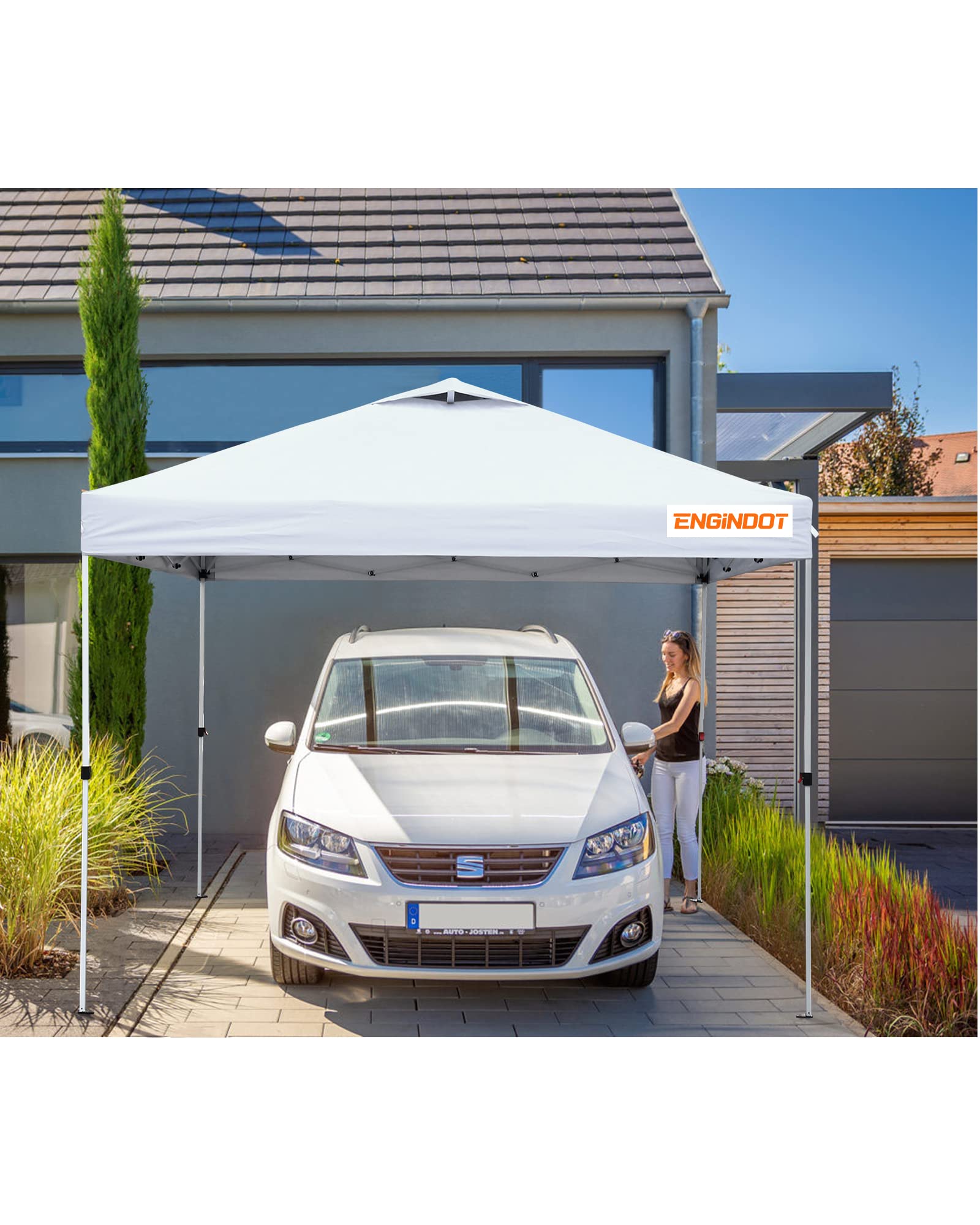 ENGiNDOT 10x10 Pop up Canopy Tent, Easy up Instant Canopy with Sidewall, Water Resistance Outdoor Canopy for Party/Exhibition/Picnic