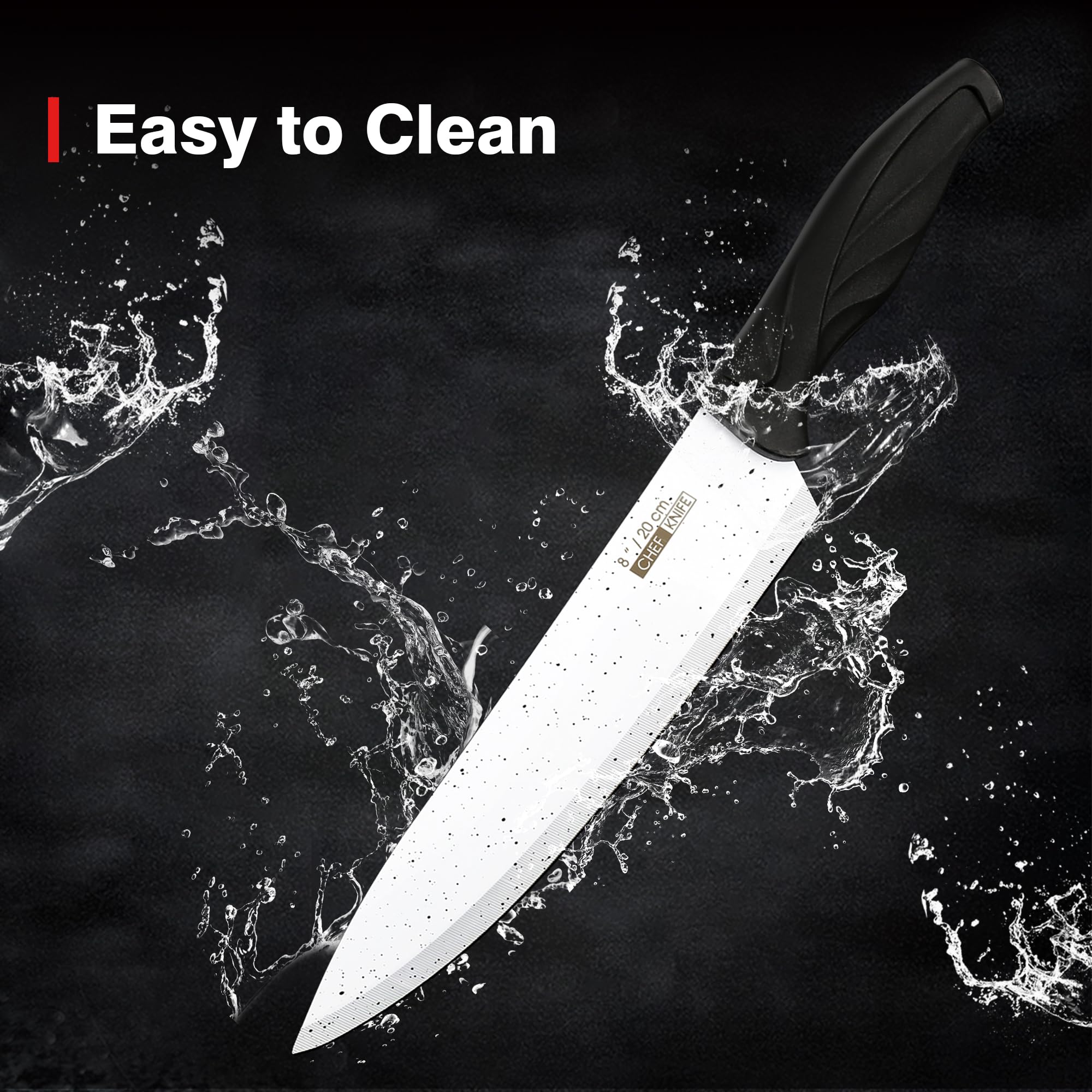 Meythway πππ²π₯π’π¬π‘ ππ‘π’ππ ππ§π€-ππ©π₯ππ¬π‘ππ Kitchen Knife Set - 6-Piece Razor Sharp Knife Set with Reducing Food Adhesion, Ergonomic Handles, Anti-Rust & Easy to Clean