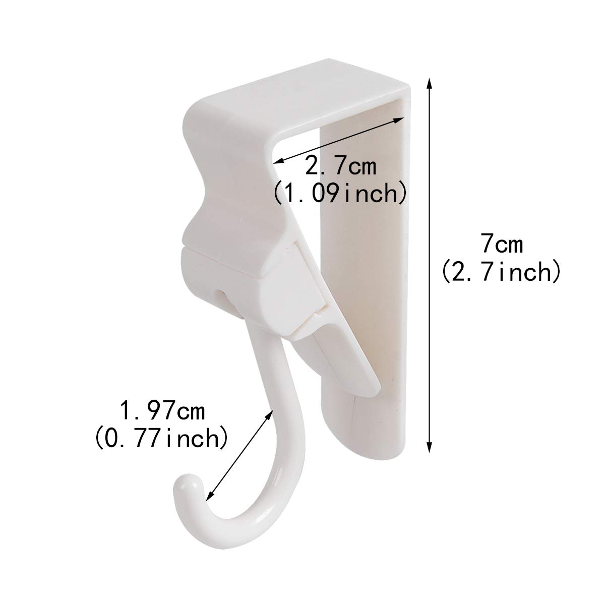 Saim 10Pcs Plastic Hooks Clip Design Firm Hanger ABS Smooth and Bright Suitable for Bathroom Kitchen Bedroom Offices