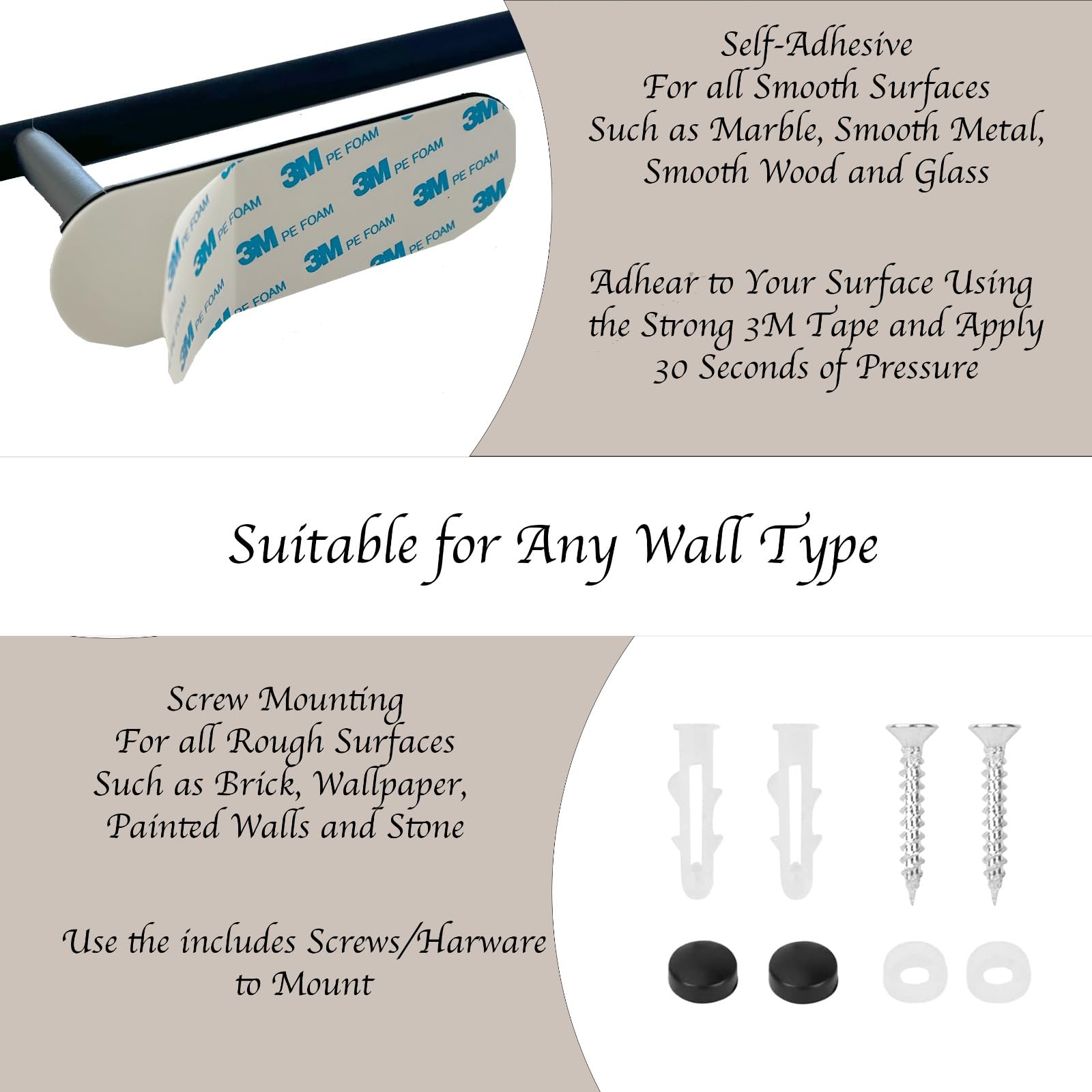 Remarkable Home Paper Towel Holder - Self-Adhesive Or Screw Mounted for Under Cabinet Or Wall, Great for Kitchen, RV, Bathroom and Garage (Stainless Steel)