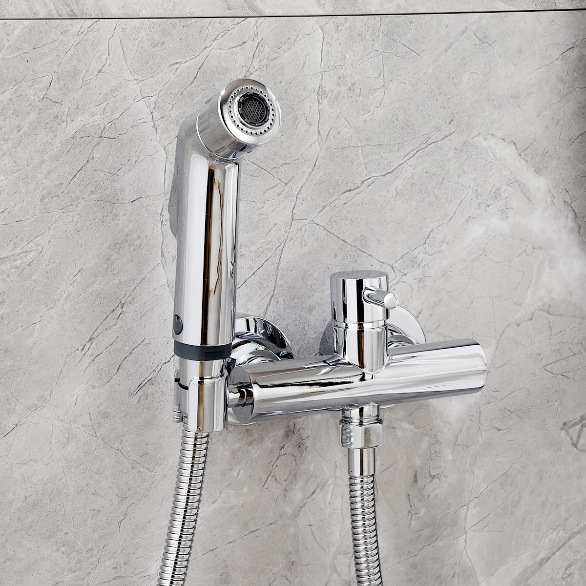 Ownace Bathroom Toilet Bidet Sprayer Set with Hot and Cold Mixing Valve Strong Water Chrome