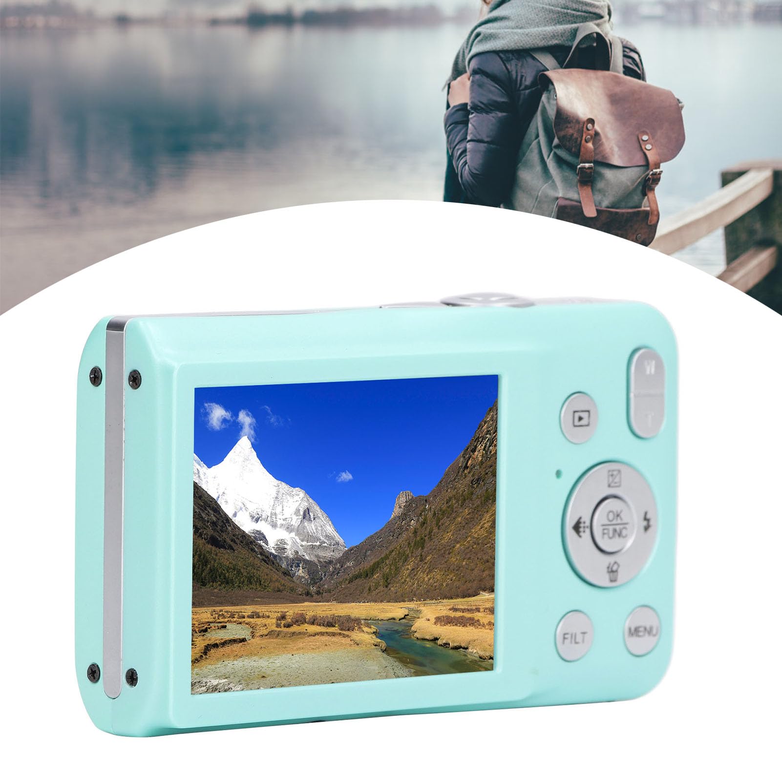 Digital Camera, FHD 8K Digital Camera for Kids Video Camera with 16X Digital Zoom, Compact Point and Shoot Camera, Portable Small Camera for Teens Students Boys Girls Seniors