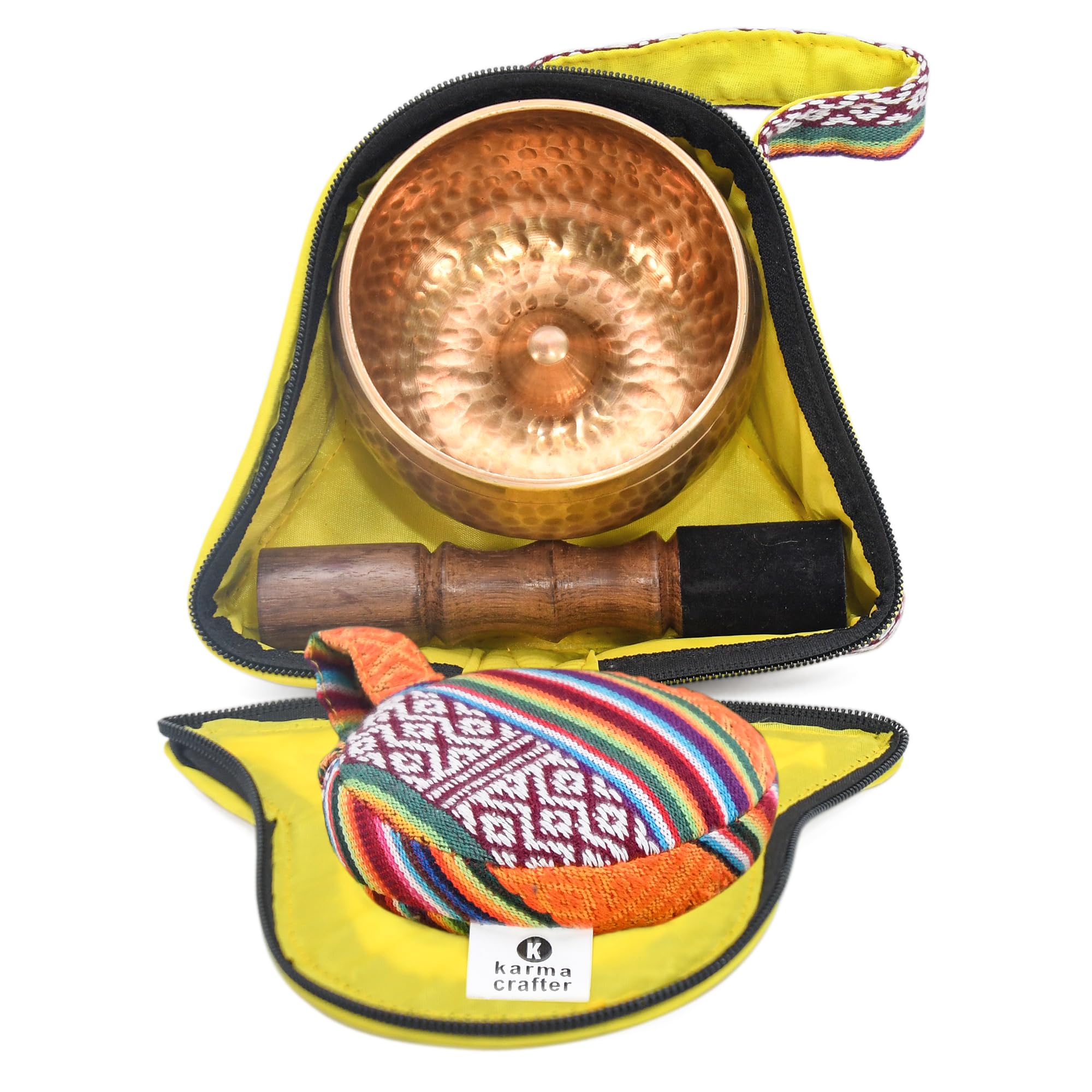 Discover Tranquility: Handcrafted 4-Inch Lingam Tibetan Singing Bowl Set from Nepal - Elevate Meditation, Sound Bath, and Healing - Complete Set with Cushion, Mallet, and Stylish Carrying Bag
