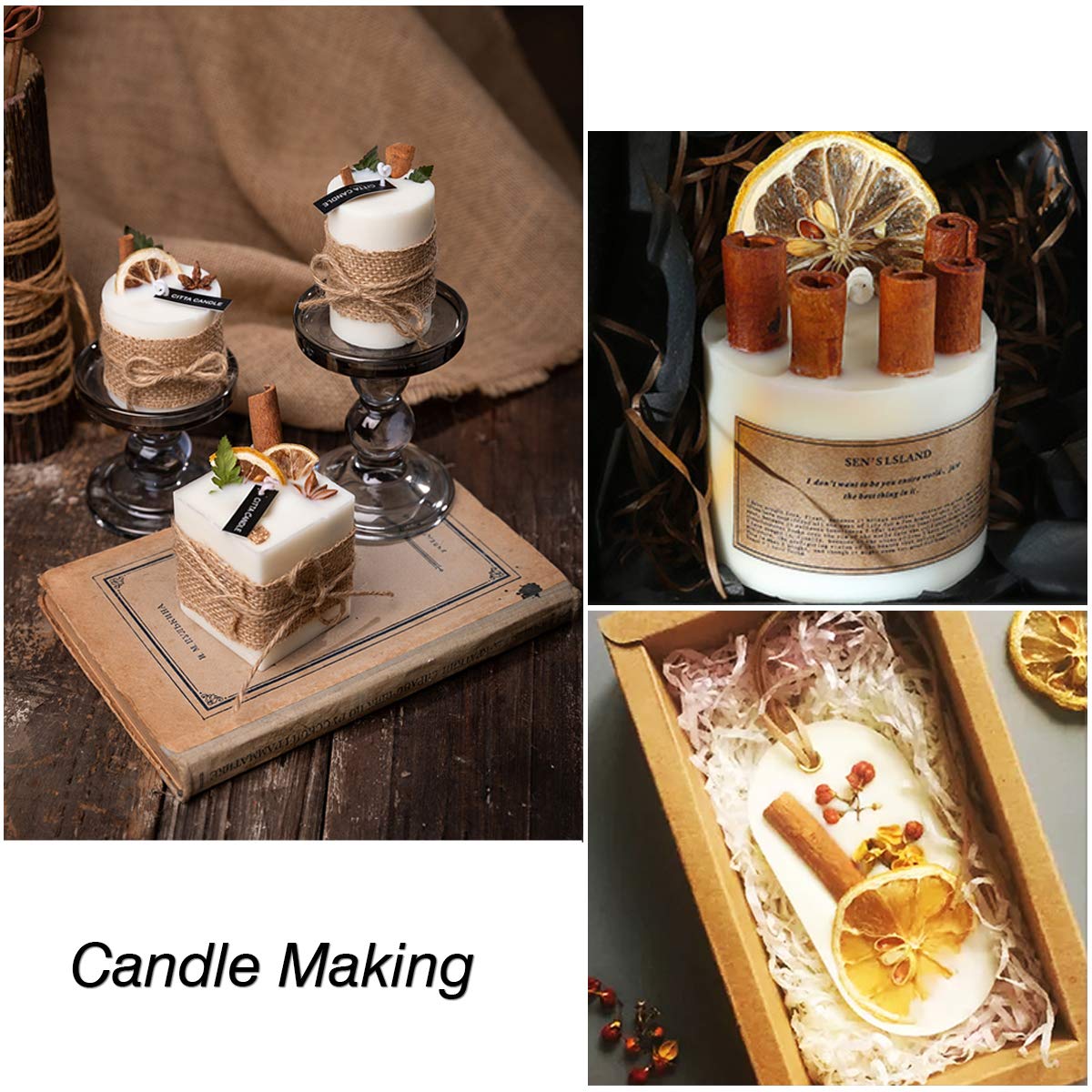 Dried Flowers, 12 Pack Natural Dried Flower Herbs Kit for Bath, Bomb, Soap, Resin, Candle Making, Include Rose Petals, Rosebuds, Lavender, Jasmine Flowers, Lily, Lemon Slice and More