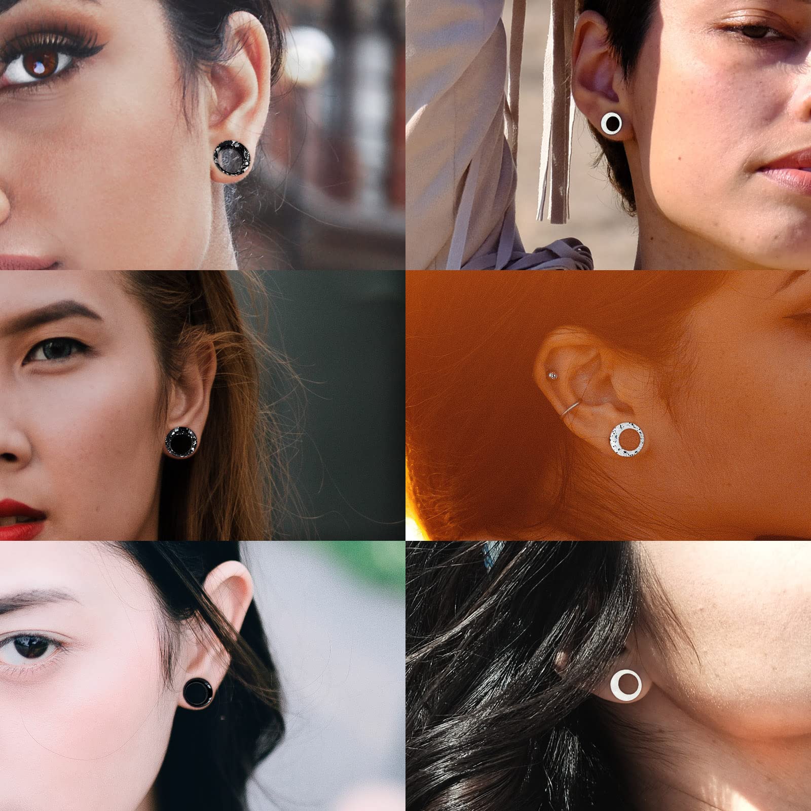 Glupez 12PCS Soft Silicone Ear Gauges Ear Tunnels Thin Silicone Tunnels Silicone Ear Plugs Double Flared Flexible Ear Expander Tunnel Ear Stretching Earrings 3/4nch 20MM