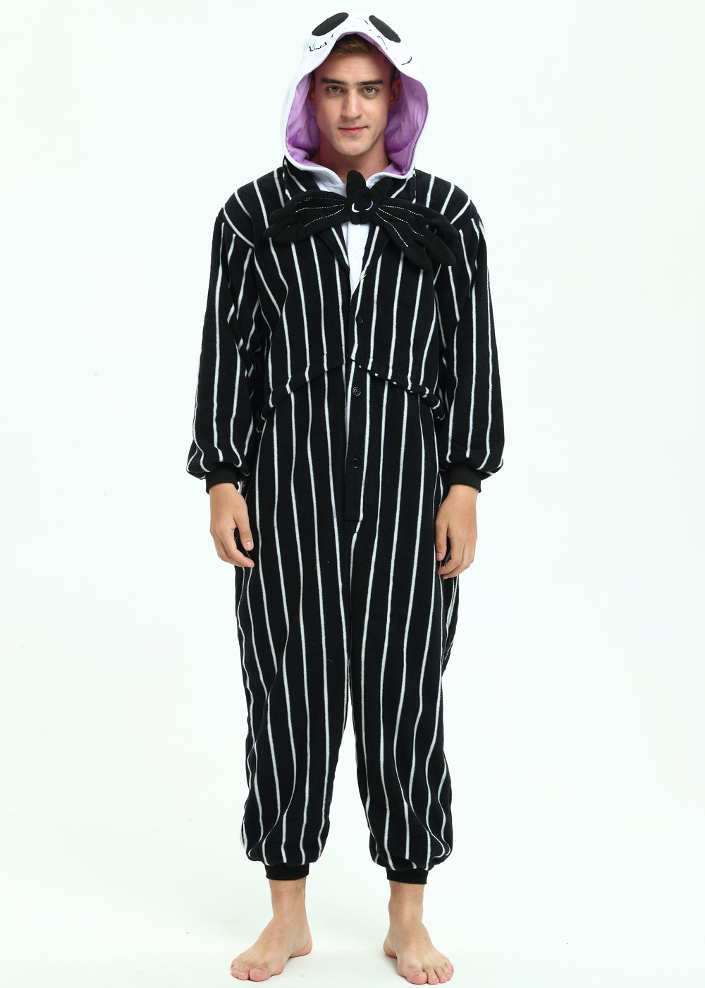 Es Unico Nightmare Before Christmas Jack Skellington Onesie Costume For Adult Men Women (S)