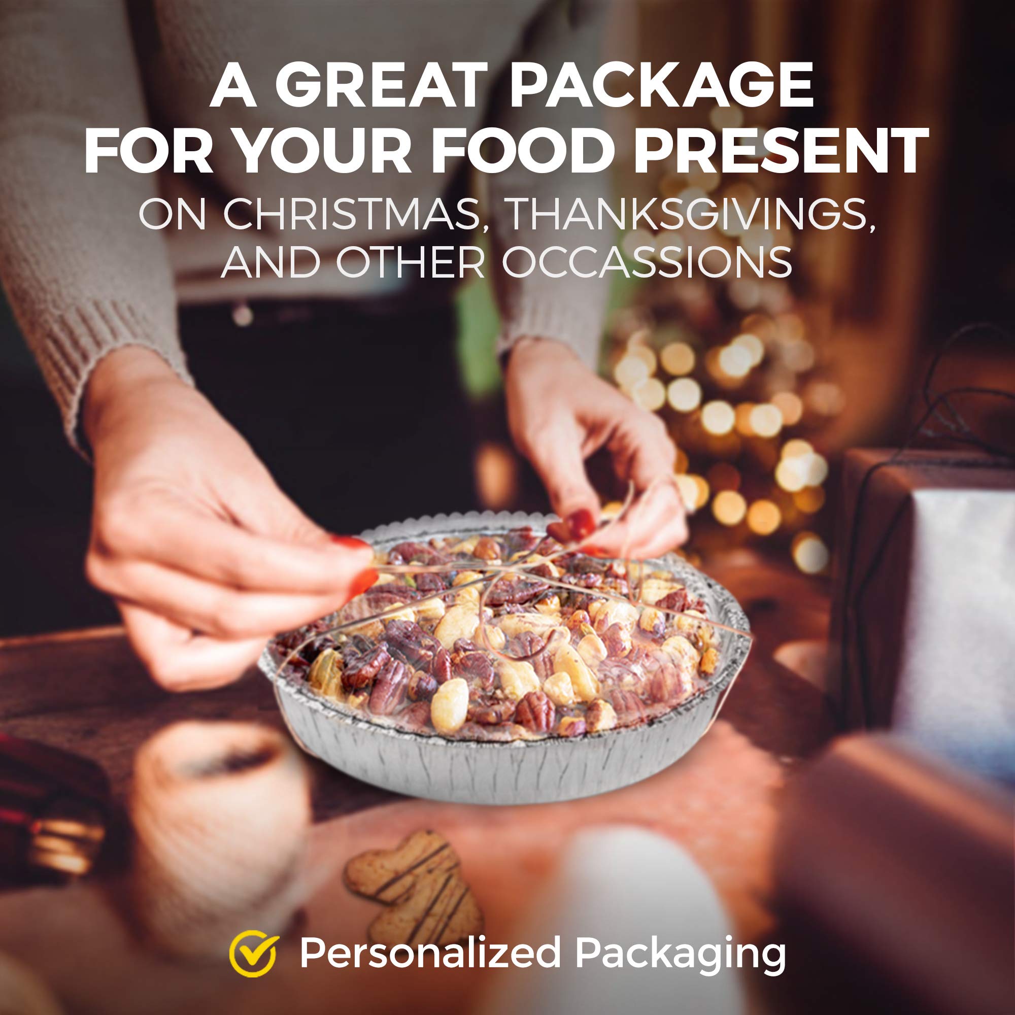 Fit Meal Prep 45 Pack 9” Round Aluminum Foil Pans with Clear Dome Lids, Pie Tins Disposable 9 inch with Lids, Take Out Containers, Freezer Oven Safe Aluminum Baking Pans for Storing, Cooking, Storage