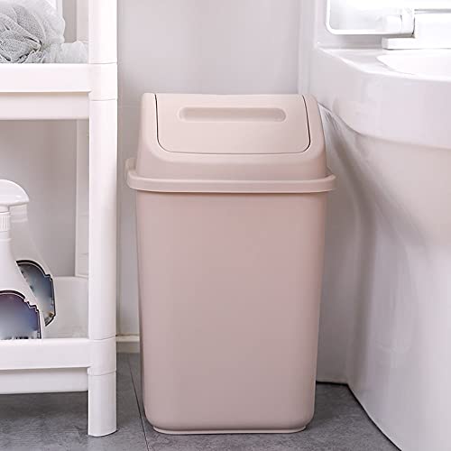ESASAM Trash Bin, 1pc Recycle Bin Plastic Trash Can Desktop Trash Can with Lid Small Home Office Clean Trash Can Button Desktop Pink (Size : Small)