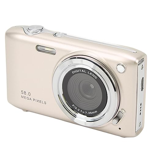 Digital Camera, Digital Video Camera Multifunction Face Recognition 16X 58M 4K Outdoor (Gold)
