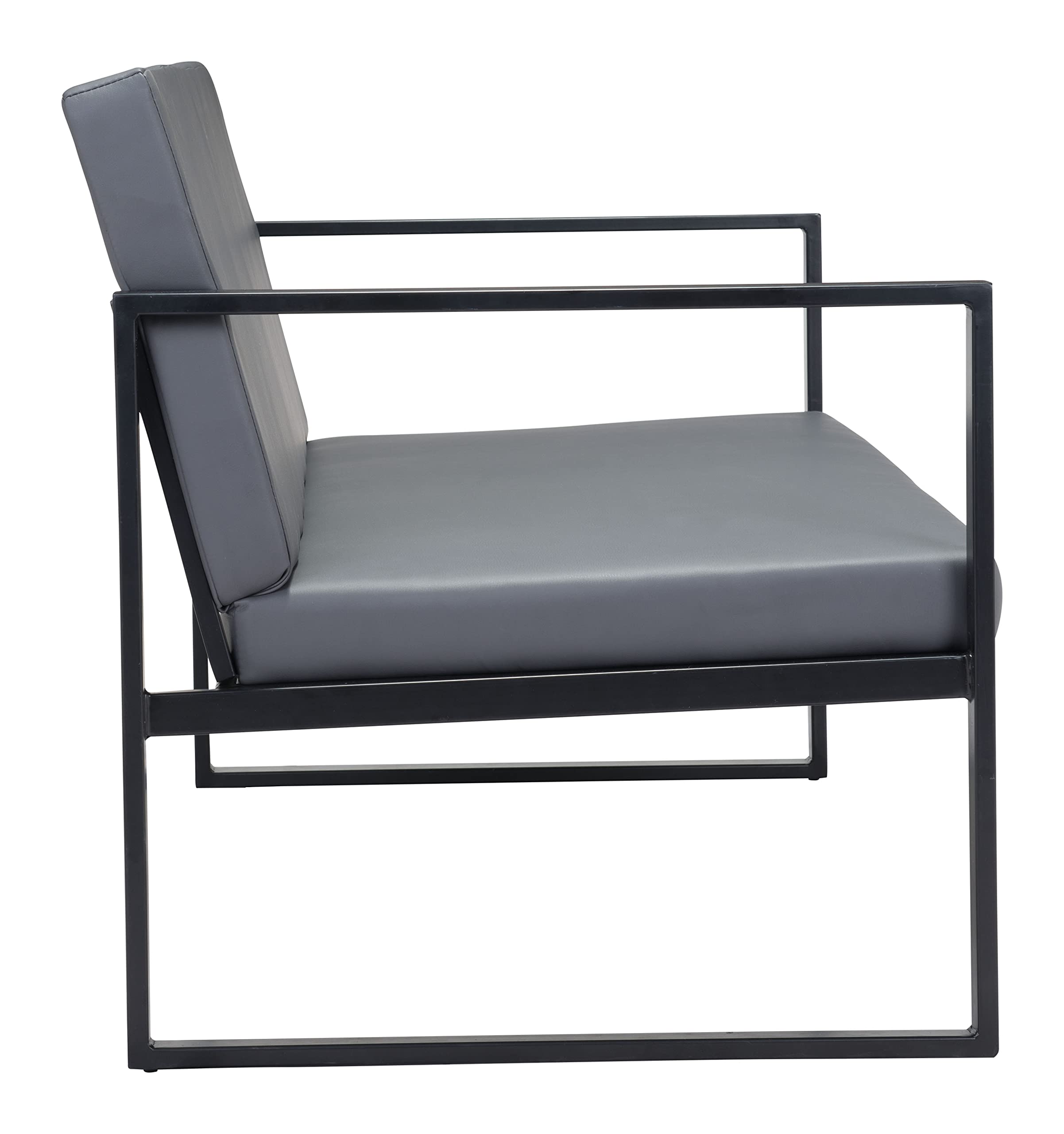 Zuo Modern - Claremont Sofa Gray - Modern - Seating - Plywood, Steel, Foam, 100% Polyurethane - Indoor - 29.5in Height