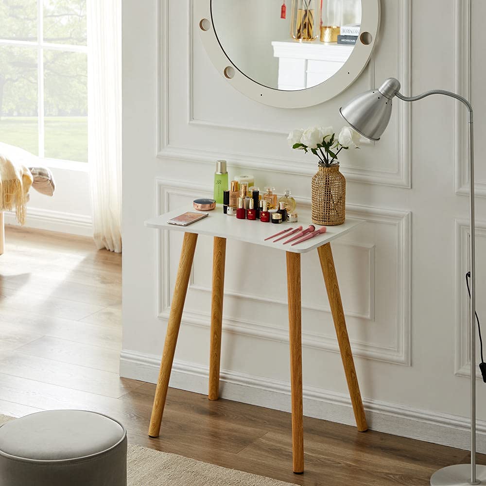 Ellennice Dressing Table-Makeup Vanities Home Office Console Wooden Writing Desk Laptop Desk Simple Desk Can Be Used As Computer Desk/Study Desk/Writing Desk/Game Table/Dressing Table (White)