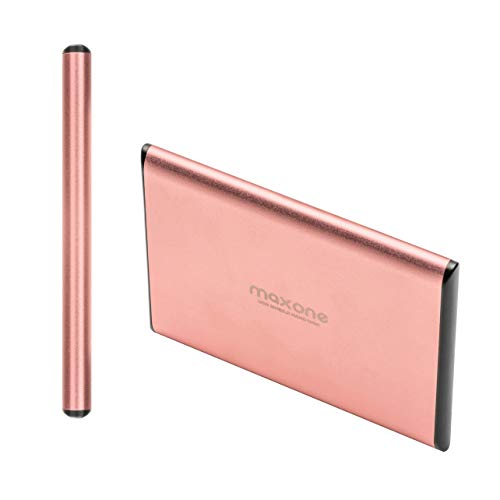 Maxone 320GB Ultra Slim Portable External Hard Drive HDD USB 3.0 for PC, Mac, Laptop, PS4, Xbox one - Rose Pink