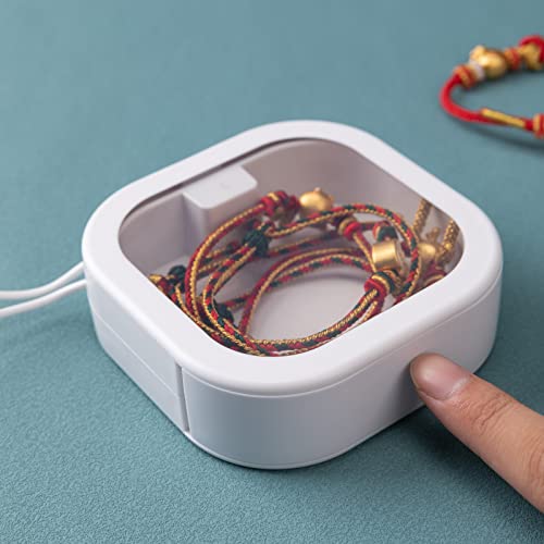 Obsoorth Portable Hair Tie Organizer Hanging Stackable Mini Travel Qtip Organizer Box Case with Clear Lid for Organizing Bandaid Bobby Pin Cotton Swabs Small Items, White