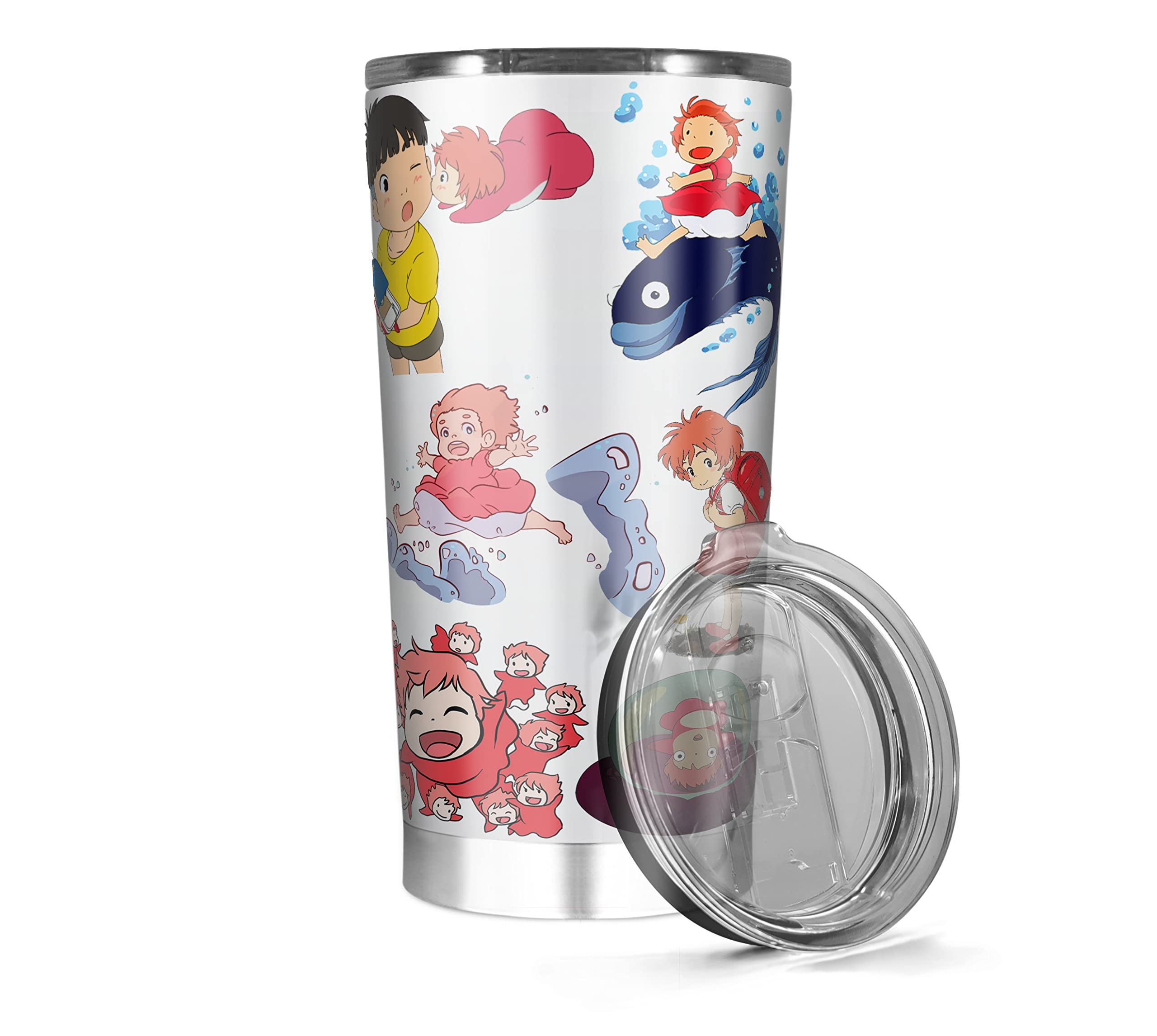 Insulated Tumbler Stainless Steel 20oz 30 Oz Ponyo Coffee Cup Cold Hot Coffee Tea Cup Wine Iced Tea Cup Hot Funny Travel Cups Travel Mug Suit For Home Office Travel