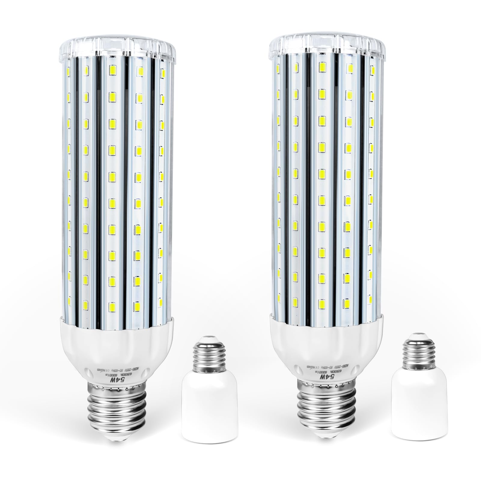 YGS-Tech Super Bright 54W LED Corn Light Bulb, E26/E39 Large Mogul Base, 6500K Daylight White, 400 Watt Equivalent for Indoor Large Area Lighting, Garage Factory Warehouse Backyard, HID, HPS