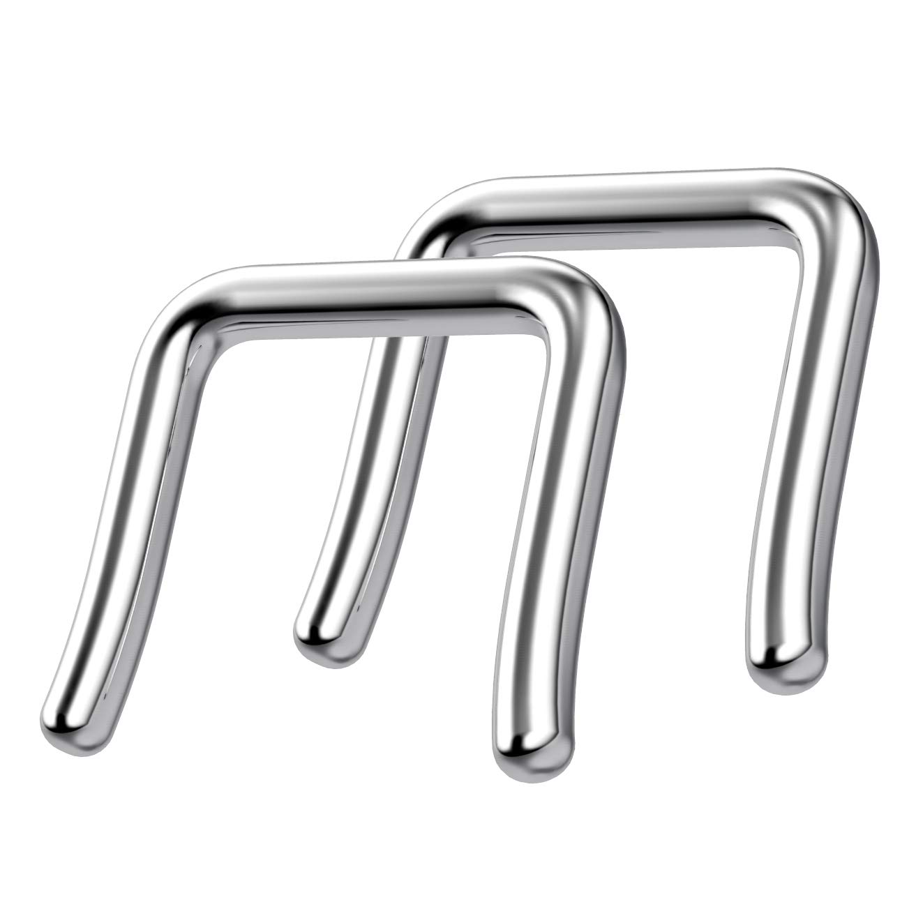 Evonix 2pc 16g Surgical Stainless Steel Septum Retainer U Shaped Piercing Ring Staple-Shape Jewelry (10mm) (TAPER (Steel) 14g - 8mm)