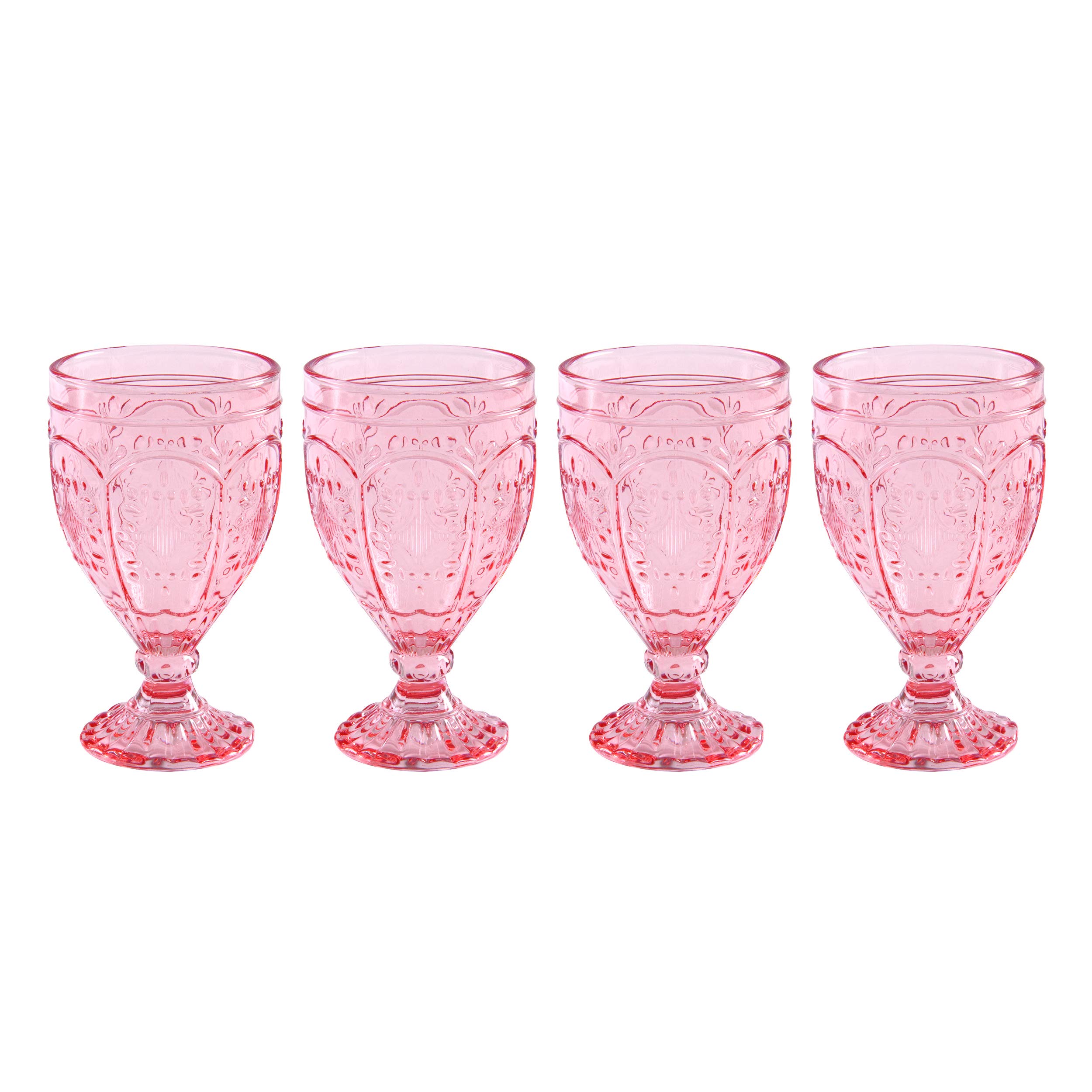 Fitz and Floyd Trestle Goblet, 4 Count (Pack of 1), Blush