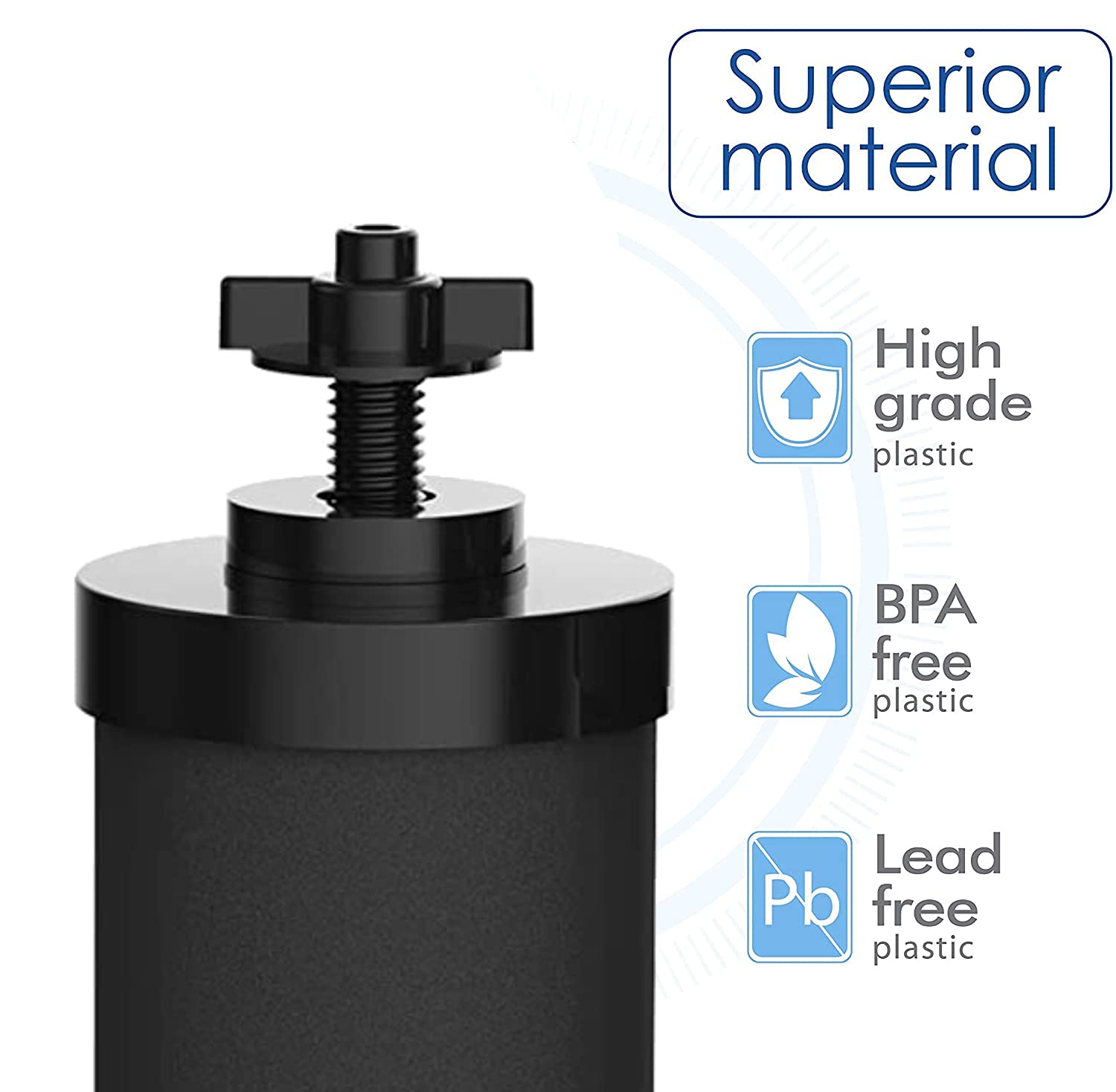 DEW FILTERS UK | BB9-2 Black Water Filter Purification Compatible Elements | PLUS PRIMER BUTTON | Traveler, Nomad, King, Big Series & Doulton Super Sterasyl | Gravity Purifier Filters