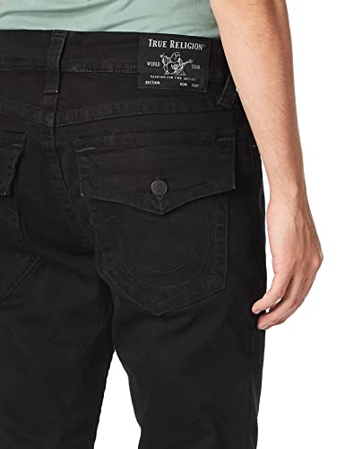 True Religion Men's Rocco Skinny Fit Jean with Back Flap Pockets, Body Rinse Black, 32W X 32L