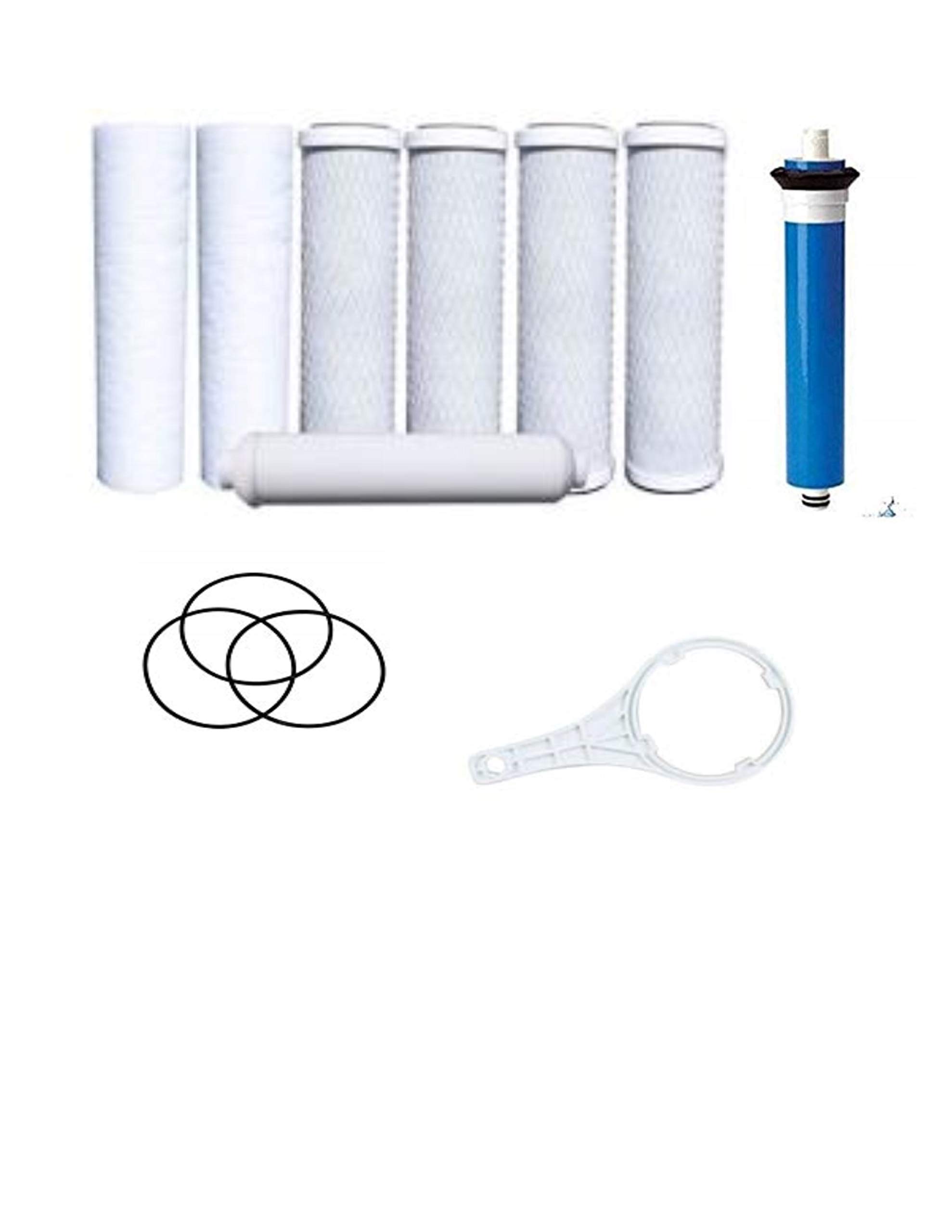 Fits Watts Reverse Osmosis Filter 7 Annual Pack Replacement Filter Kit Membrane O Rings Wrench