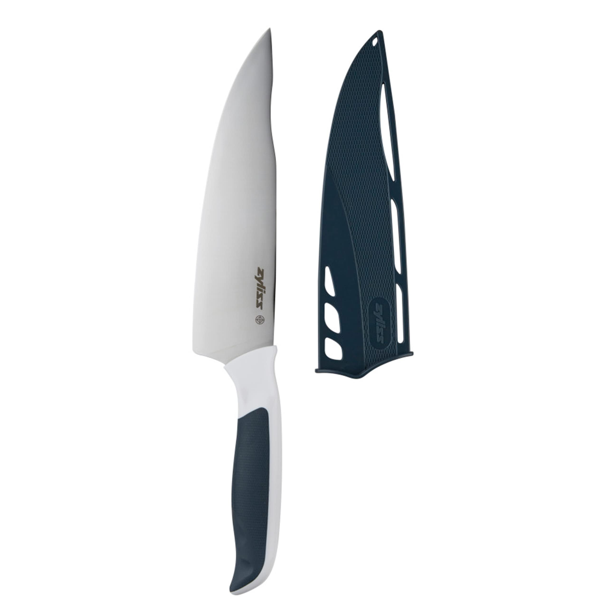 Zyliss Comfort Knife - Japanese Stainless Steel Knife - Non-Slip Contoured Handle for All Hand Sizes - Kitchen Knife with Safety Kitchen Blade Guards - Dishwasher Safe - 8" Chef's Knife
