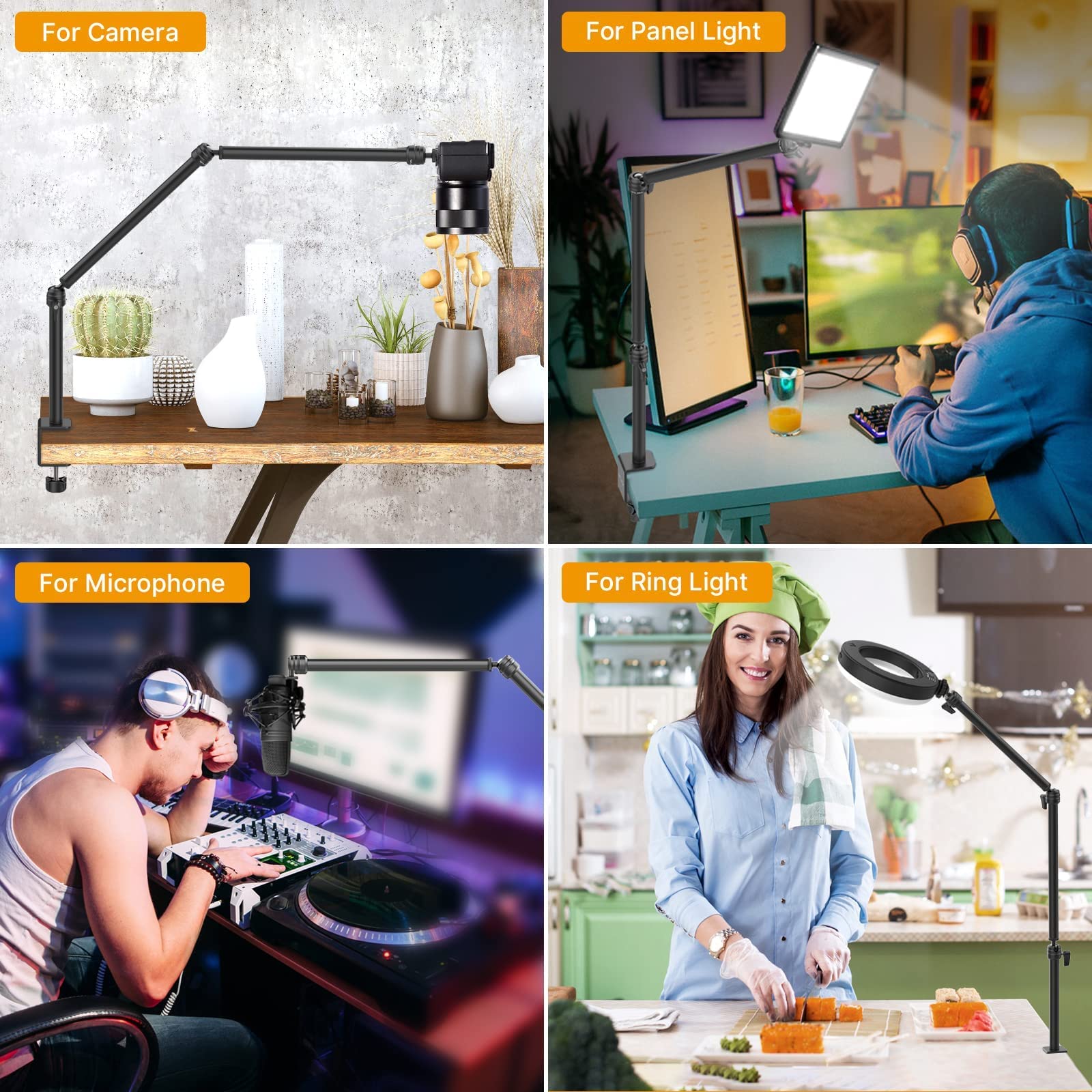 VIJIM LS03 Camera Desk Mount + VIJIM LS08 Overhead Camera Desk Mount