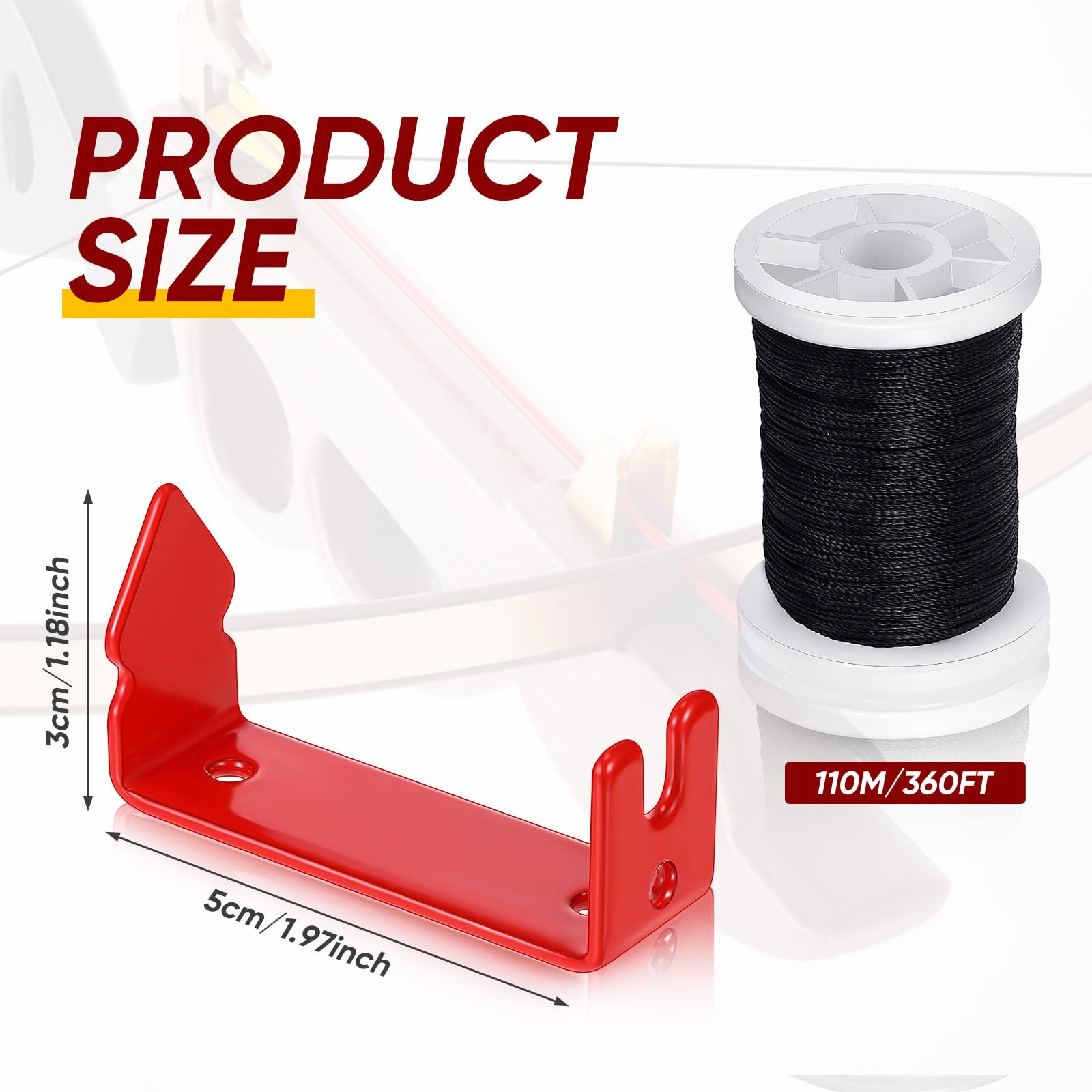 Hanaive 2 Pieces Bowstring Separator 120 Yards Bowstring Serving Thread Sight Installer Red Archery Bowstring Separator for Compound Bow Accessories Maintenance