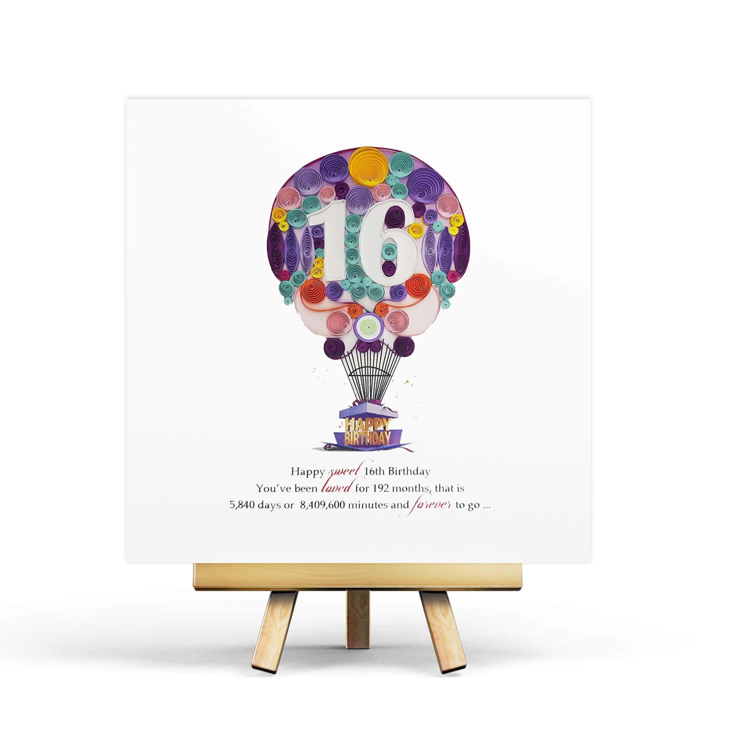 TAMAWire 100th Birthday Quilling Card, Happy Birthday, Blank Inside