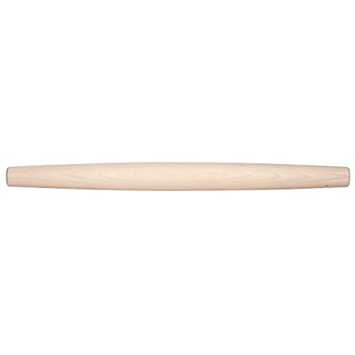 J.K. Adams Maple Wood Baking and Pastry French Rolling Pin for Pizza, Pie, Cookie Dough Roller, and More, 20.5" long x 1.75" diameter (COOP-FP1)