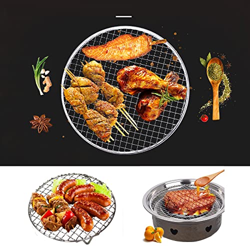 Fivebop Round Cooling Rack Stainless Steel Cross Wire Barbecue Grill Net Racks with 3 Legs for Cooking Baking Steaming (8.25 inches)