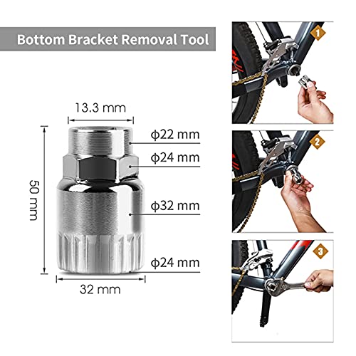 DUZFOREI 6 Pcs Bicycle Repair Tools Kit, Bike Cassette Removal Tool, Sprocket Removal Tools Sprocket Remover for Mountain Bike, Road Bike