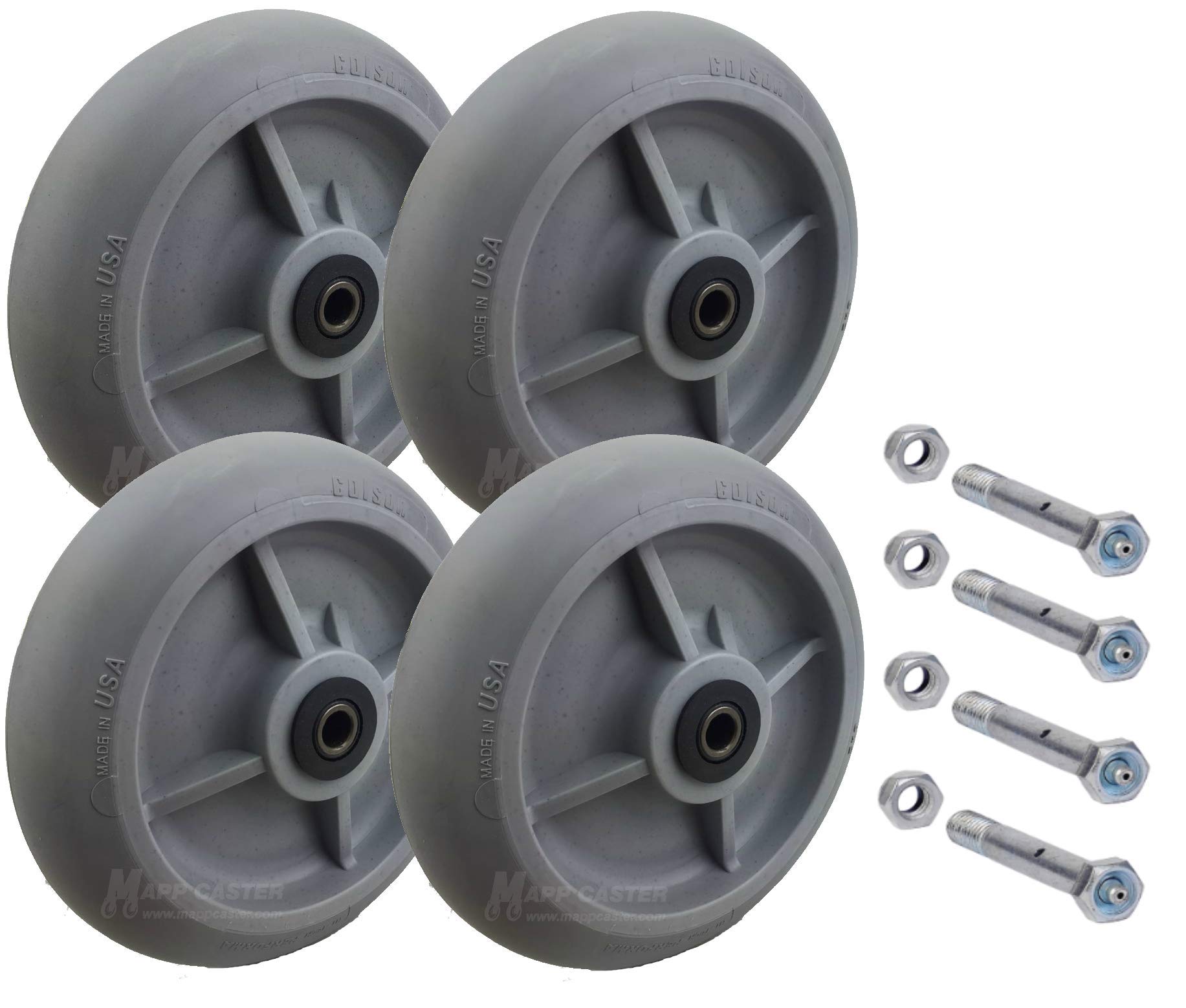 Drywall & Sheetrock Dolly Wheels with Axles Set of 4 - USA Made
