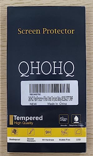 QHOHQ 3 Pack Screen Protector for Samsung Galaxy A52 4G/A52 5G/A52S 5G with 3 Pack Camera Lens Protector, Tempered Glass Film, 9H Hardness, HD, Anti-Scratch, 2.5D Edge, Anti-Fingerprint, Easy to install