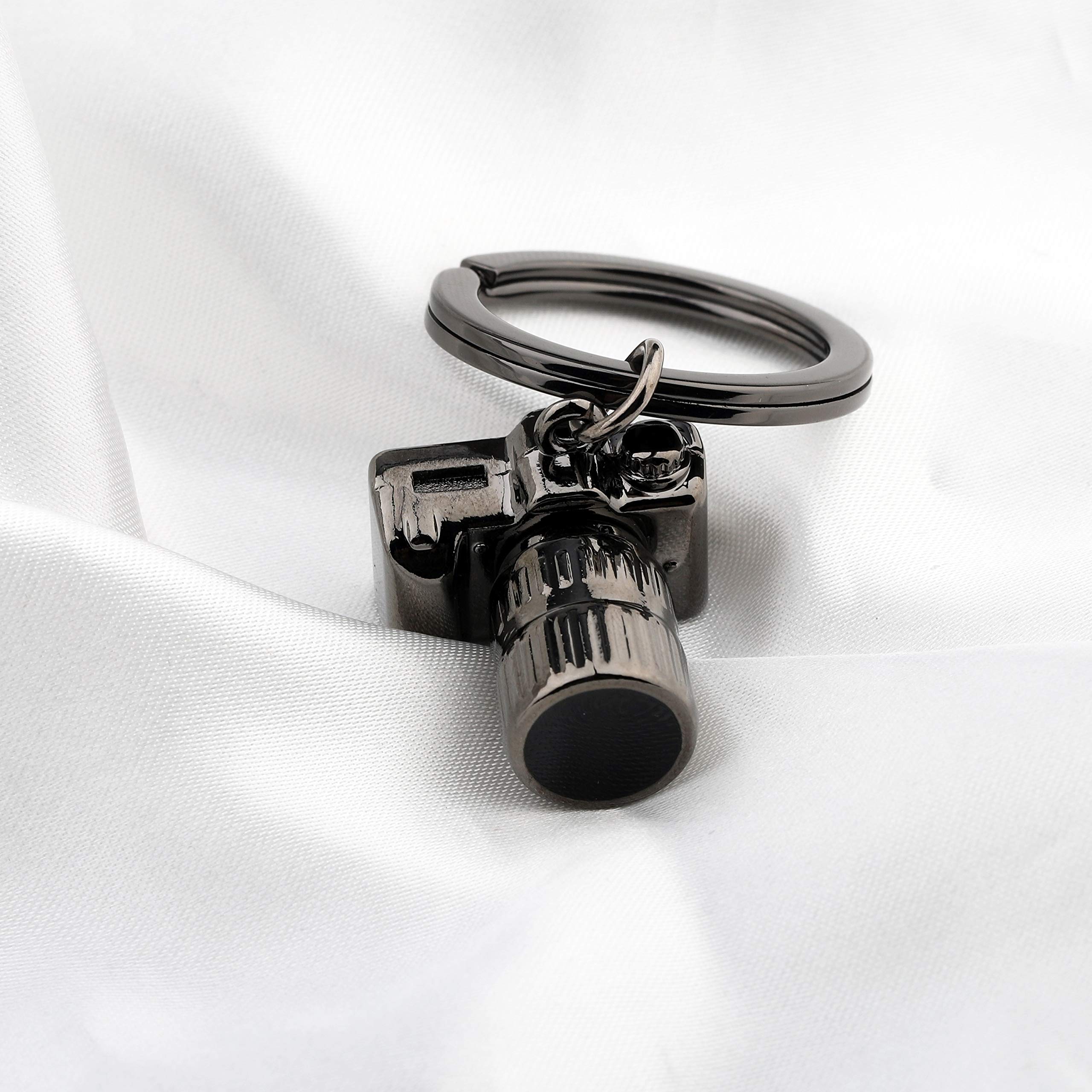 FUSTMW Photographer Gift Camera Keychain Photography Gift Black Camera Charm Jewelry Gifts For Photographer Lovers (Black)