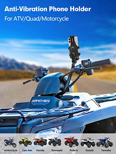 ZIDIYORUO Motorcycle ATV Phone Holder, Aluminum Heavy Duty Phone Mount for Motorcycle Universal 7/8"-9/8" Handlebars, Fit for All iPhone 14 13 12 Pro Max Android Samsung Smart Devices