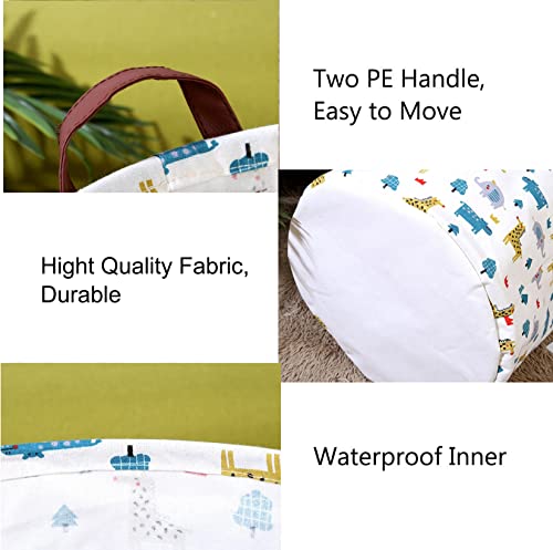 Large Storage Basket, Laundry Hamper/Bathroom/Home Decor/Collapsible Round Storage Bin, Boys and Girls Storage Toys/Books/Clothes(Animals)