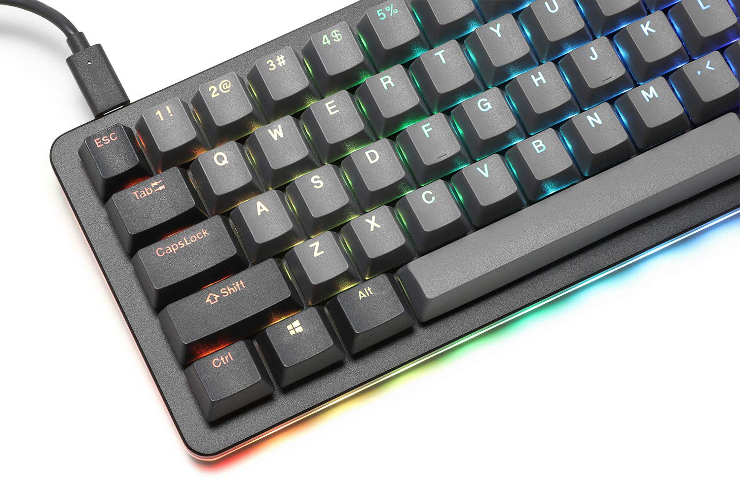 Drop ALT Mechanical Keyboard — 65% (67 Key) Gaming Keyboard, Hot-Swap Switches, Programmable Macros, RGB LED Backlighting, USB-C, Doubleshot PBT, Aluminum Frame (Kaihua Box White, Black)