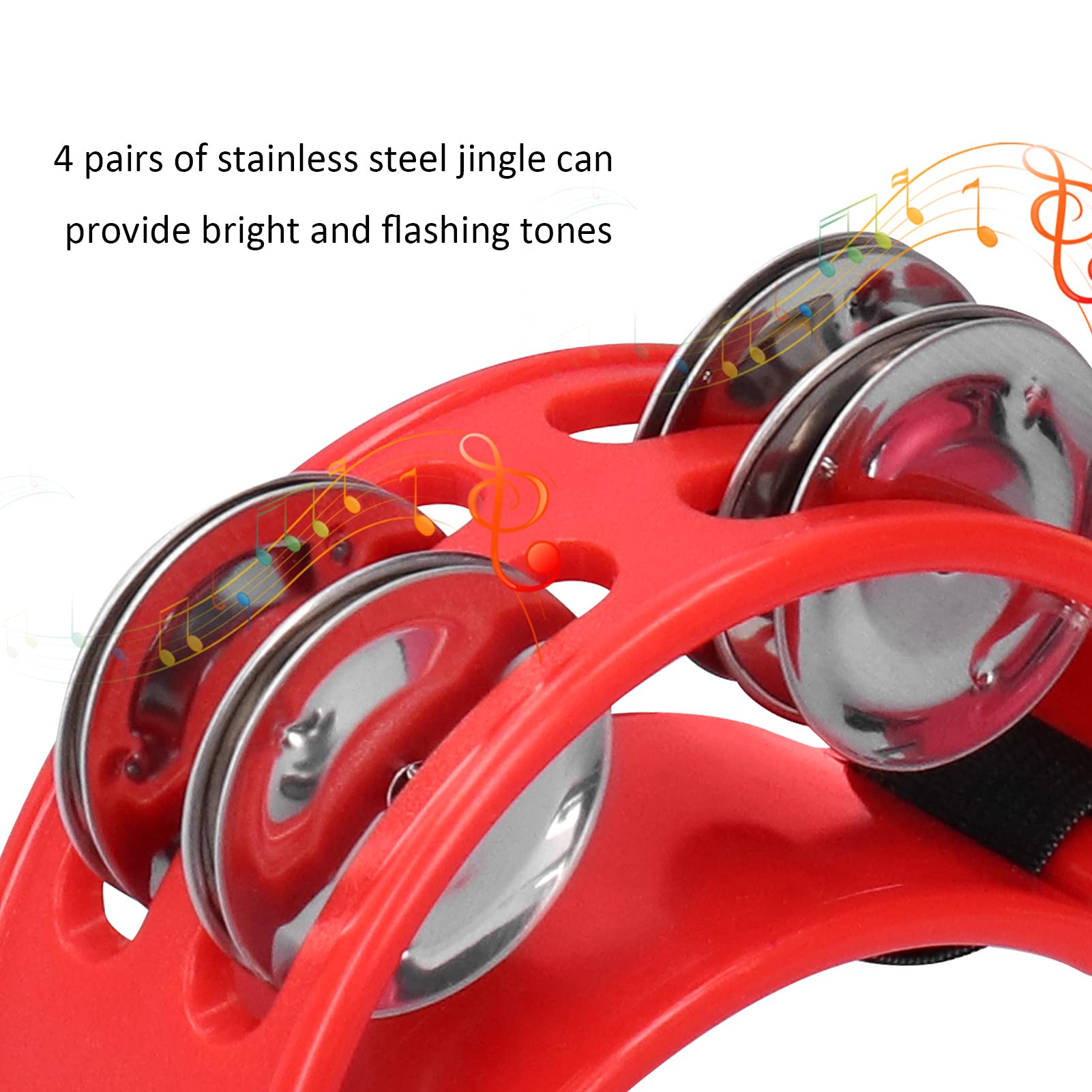 Foot Tambourine, Metal Half Moon Shaped Foot Tambourine for Party