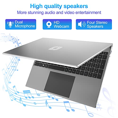 jumper Laptop 16 Inch FHD IPS Display (16:10), Intel Celeron Quad Core Processor, 4GB DDR4 RAM 128GB Storage, Laptops Computer with Office 365 1-Year Subscription Included, 4 Stereo Speakers, Gray.