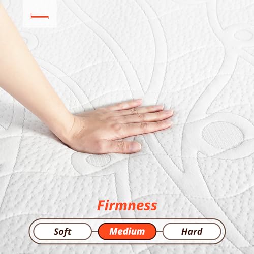 PrimaSleep Queen Mattress, 10 Inch Support Cloud Hybrid Mattress, Gel Infused Memory Foam, Pocket Spring for Support and Pressure Relief, CertiPUR-US Certified, Bed-in-a-Box, Soft, Queen Size